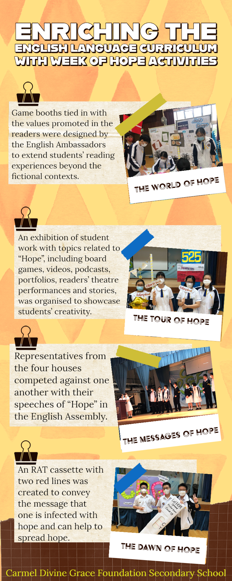 Examples of "Week of Hope" Activities